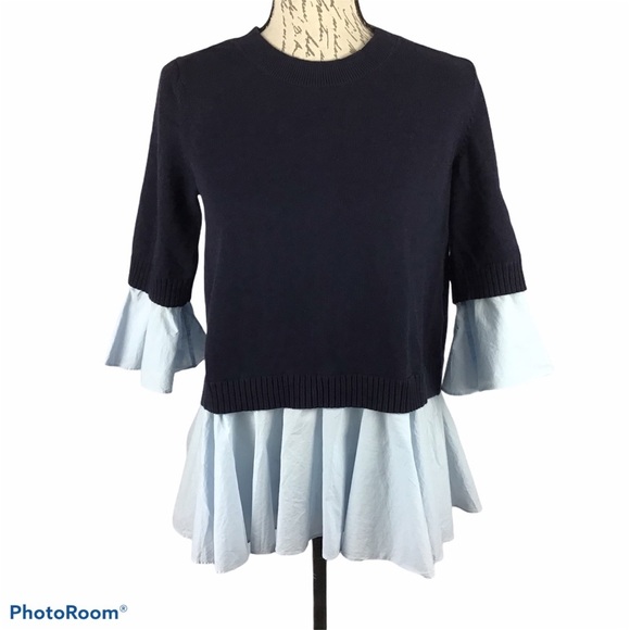 COS | Sweaters | Cos Layered Look Blue Sweater | Poshmark
